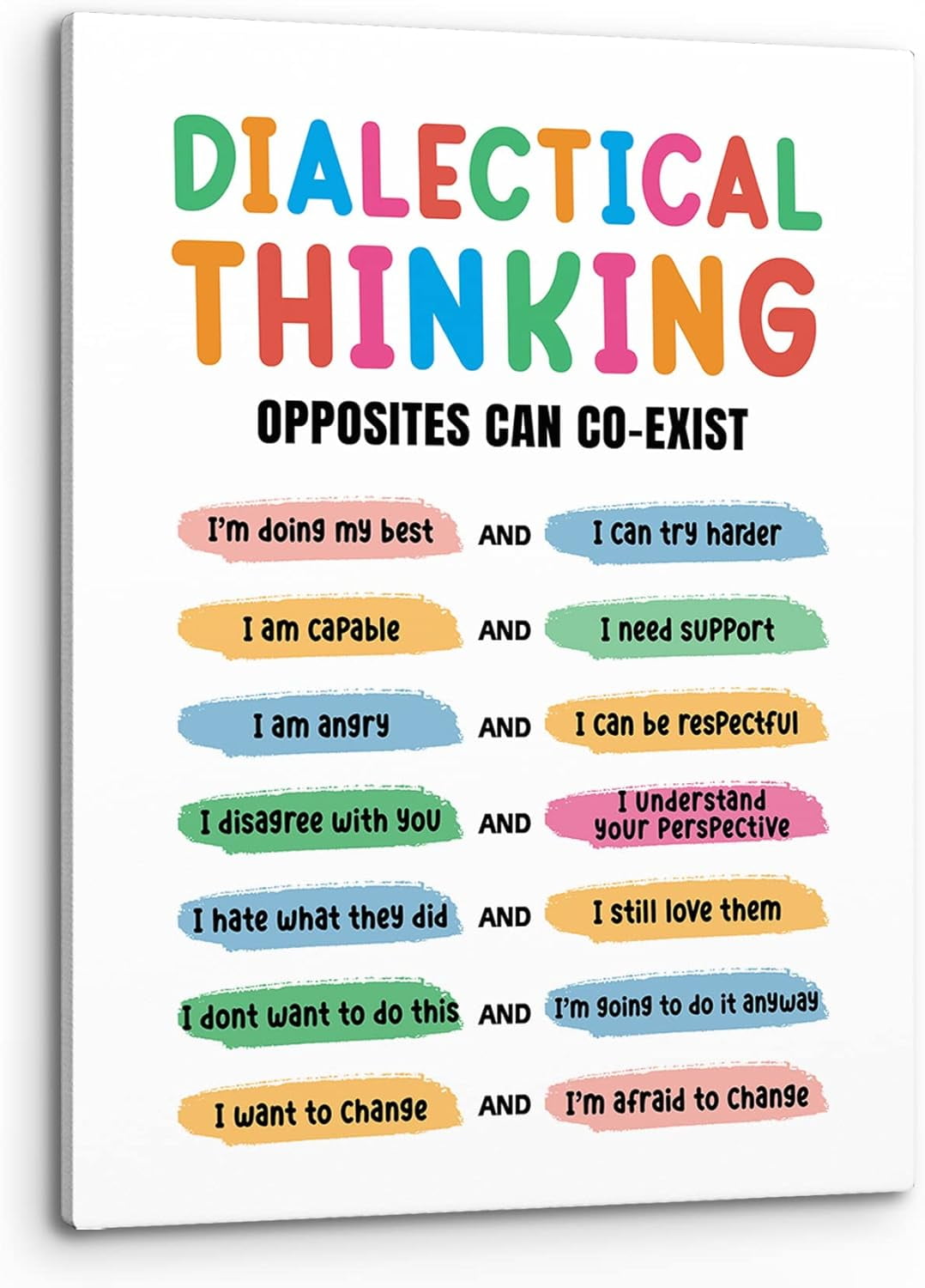 AVOI Dialectical Thinking Inspirational Mental Health Wall Art,Growth ...