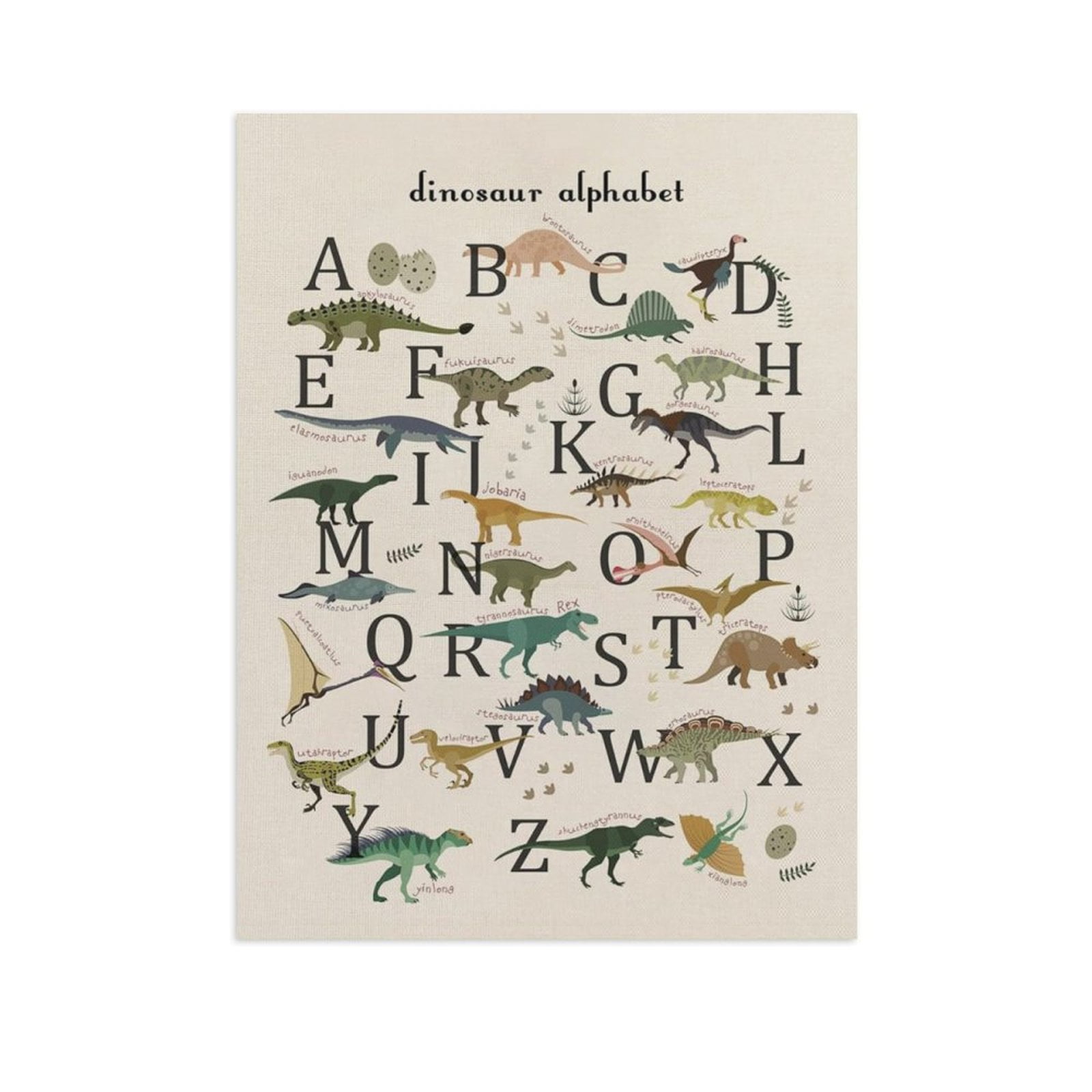 AVOI Dinosaur Alphabet Poster, Nursery Wall Decor, Dinosaur Wall Decor ...