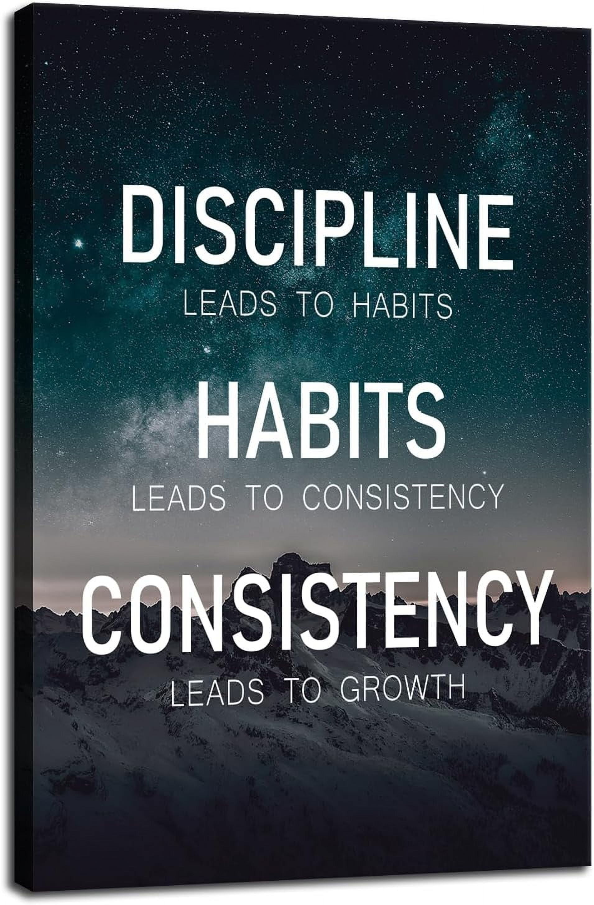 AVOI Discipline Habits Consistency Growth Motivational Wall Art ...