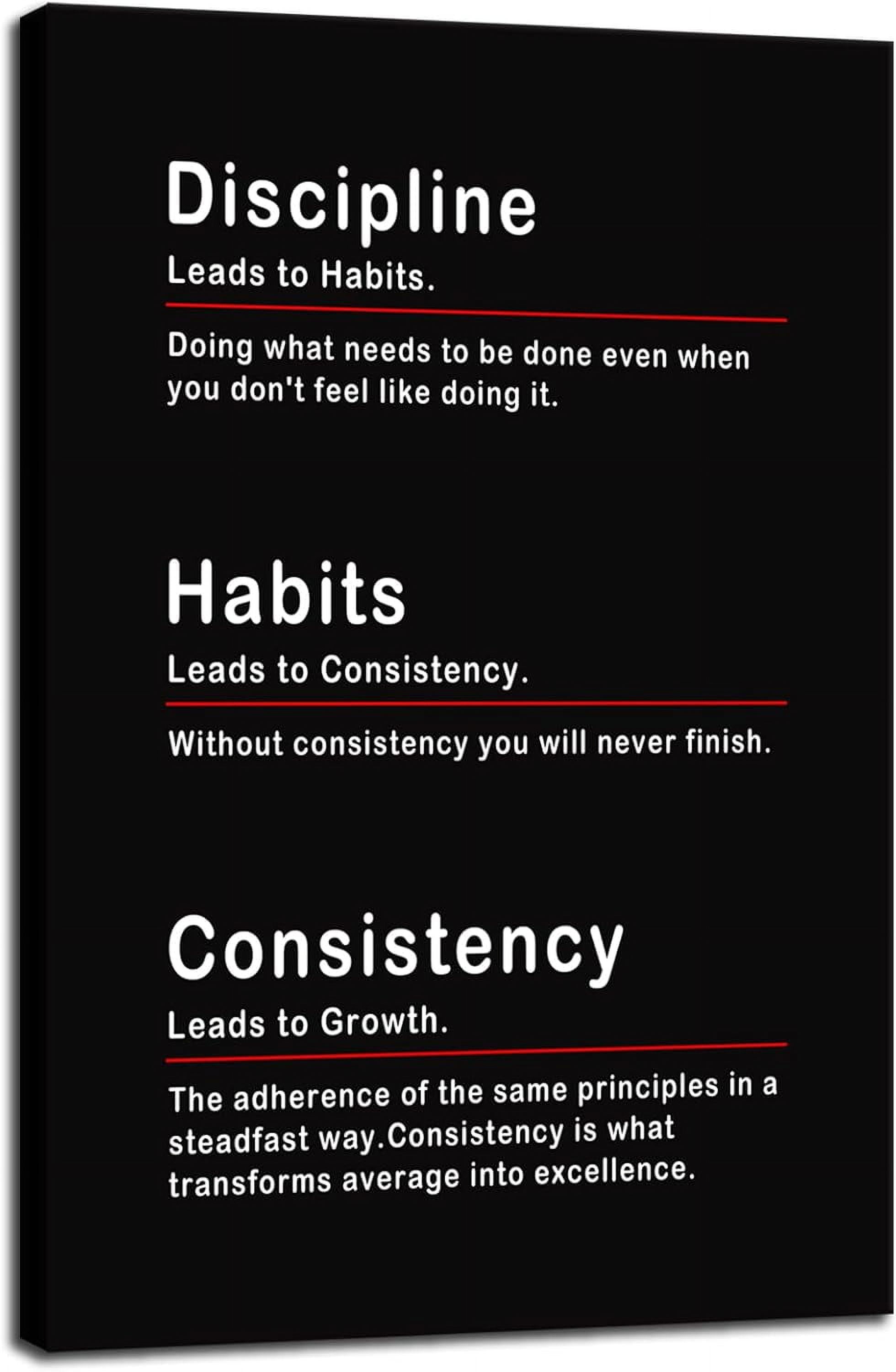 AVOI Discipline Habits Consistency Motivational Office Wall Decor ...
