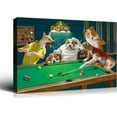 AVOI Dogs Playing Billiards by C.M Coolidge Oil Painting Reproduction ...
