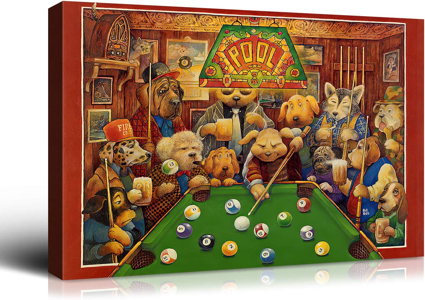 AVOI Dogs Playing Pool - Cassius Marcellus Coolidge Oil Painting ...