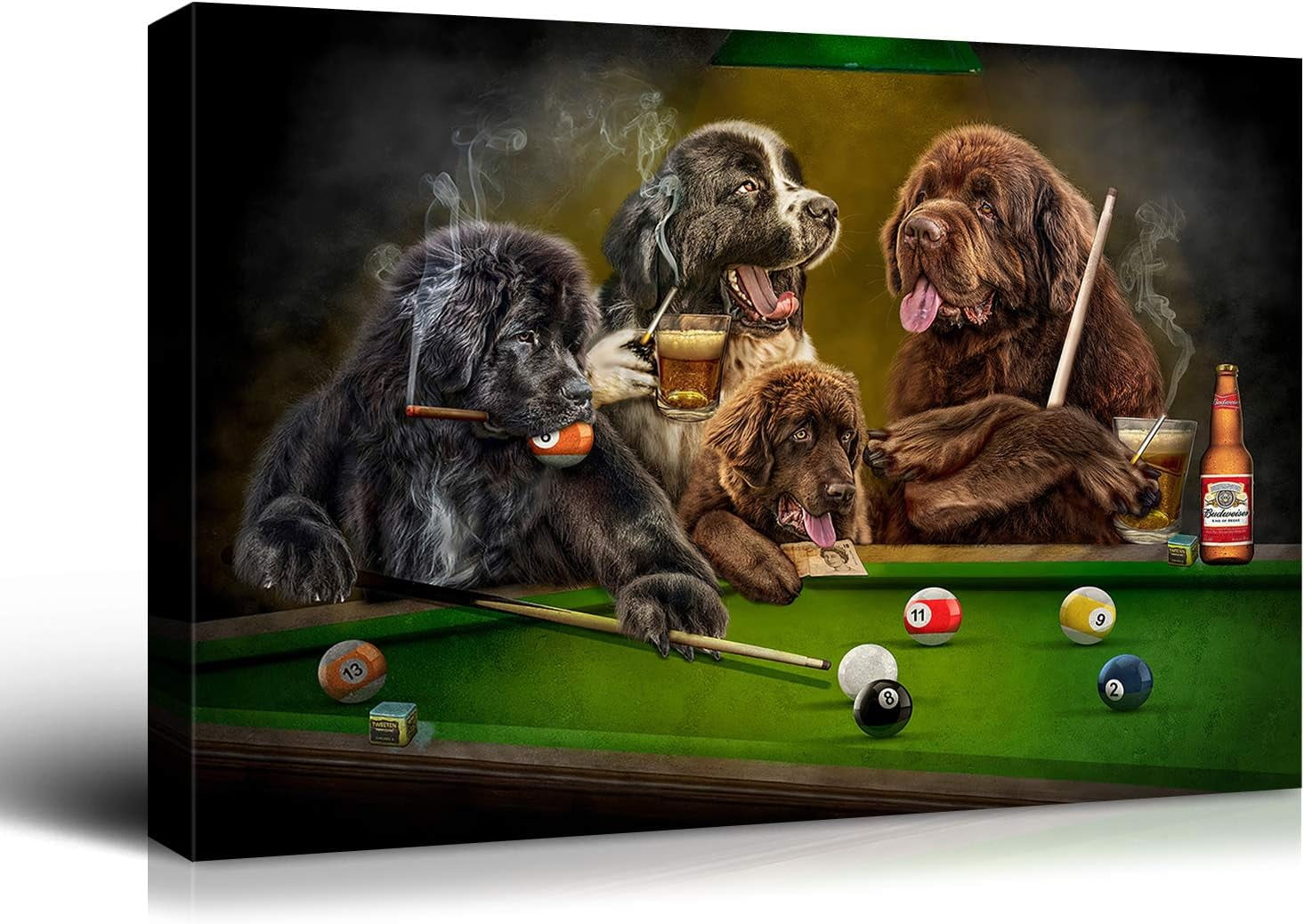 AVOI Dogs Playing Pool - Cassius Marcellus Coolidge Oil Painting ...