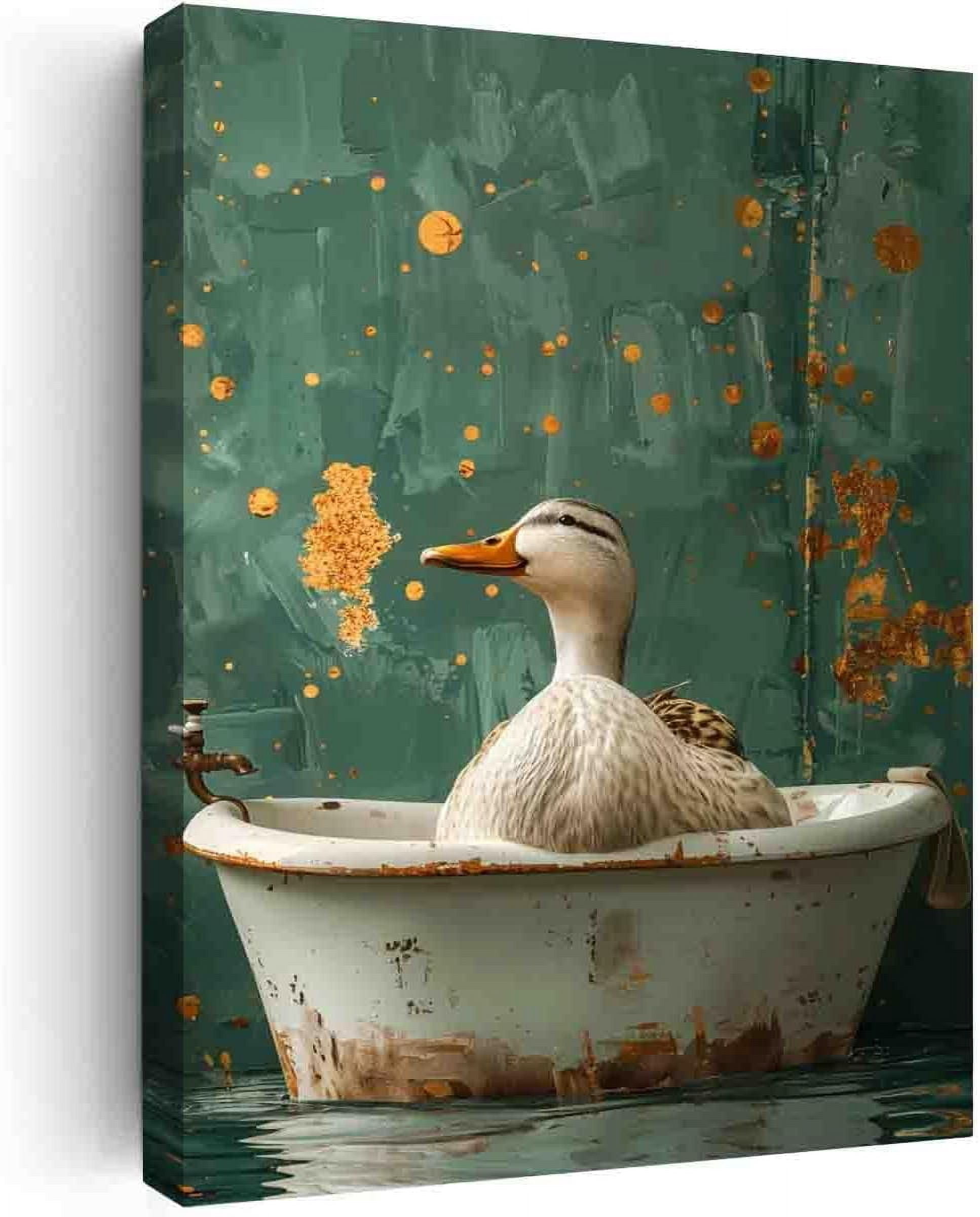 AVOI Duck art poster,Funny Bathroom Wall Decor,Funny Animal Print ...