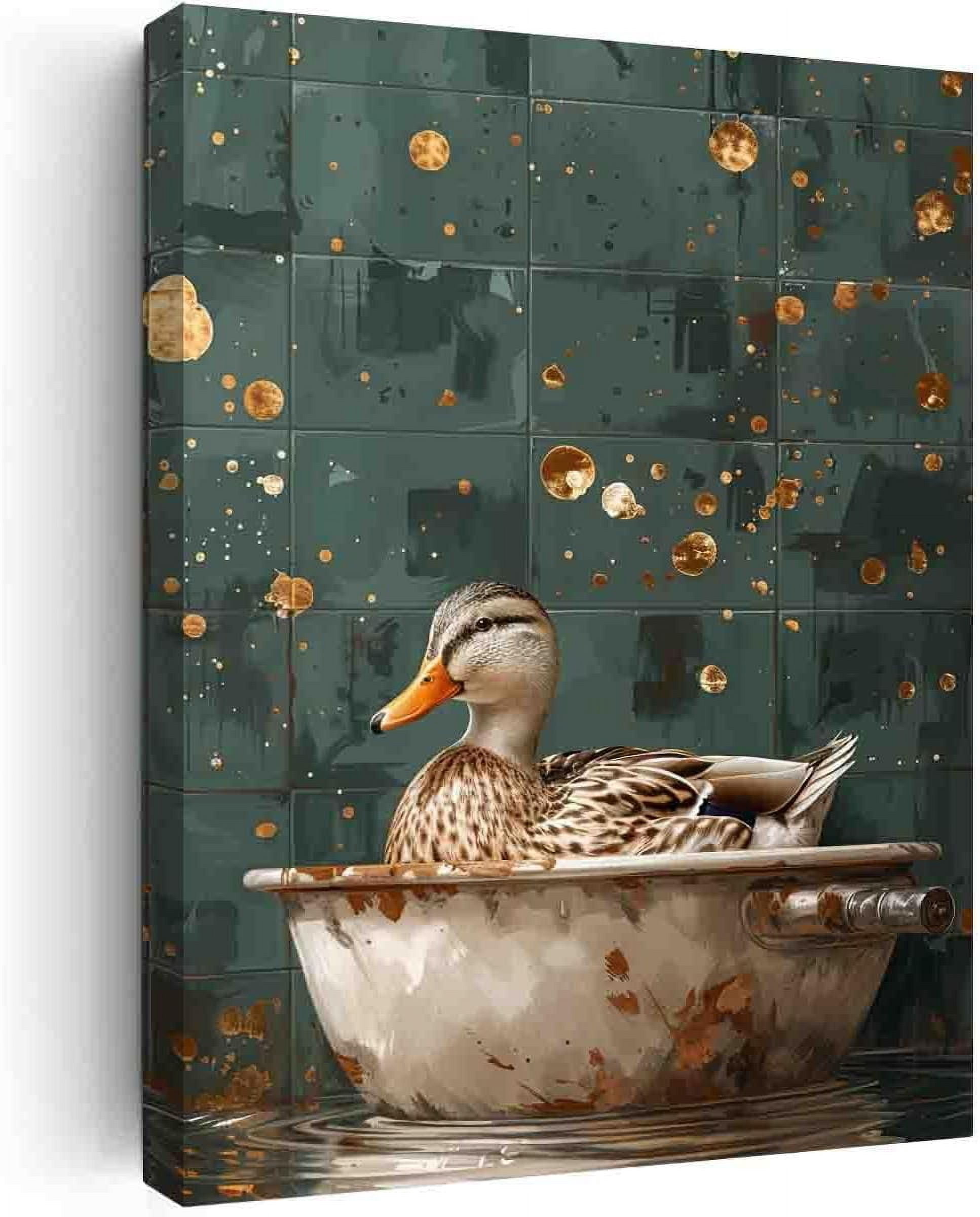 AVOI Duck art poster,Funny Bathroom Wall Decor,Funny Animal Print,wall ...