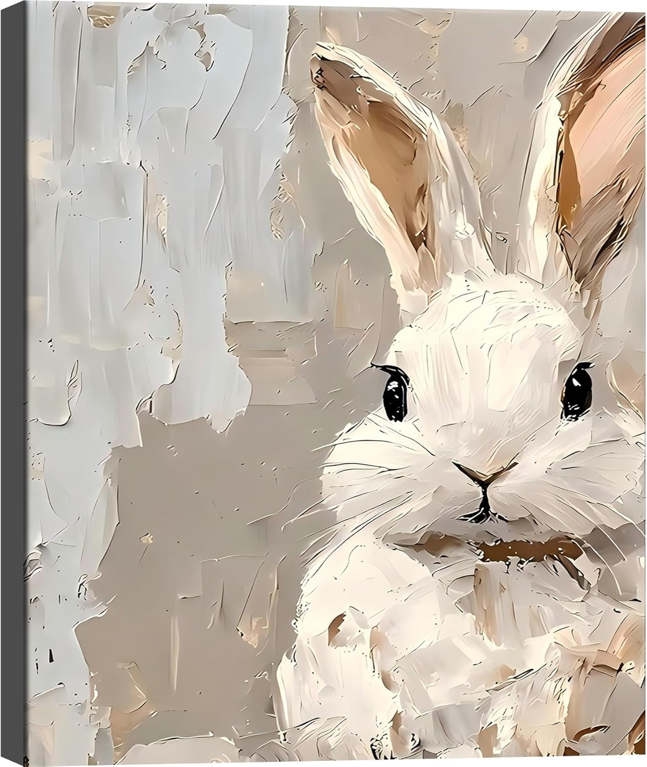 AVOI Easter Bunny Canvas Painting Print, Cute White Rabbit Poster Wall ...