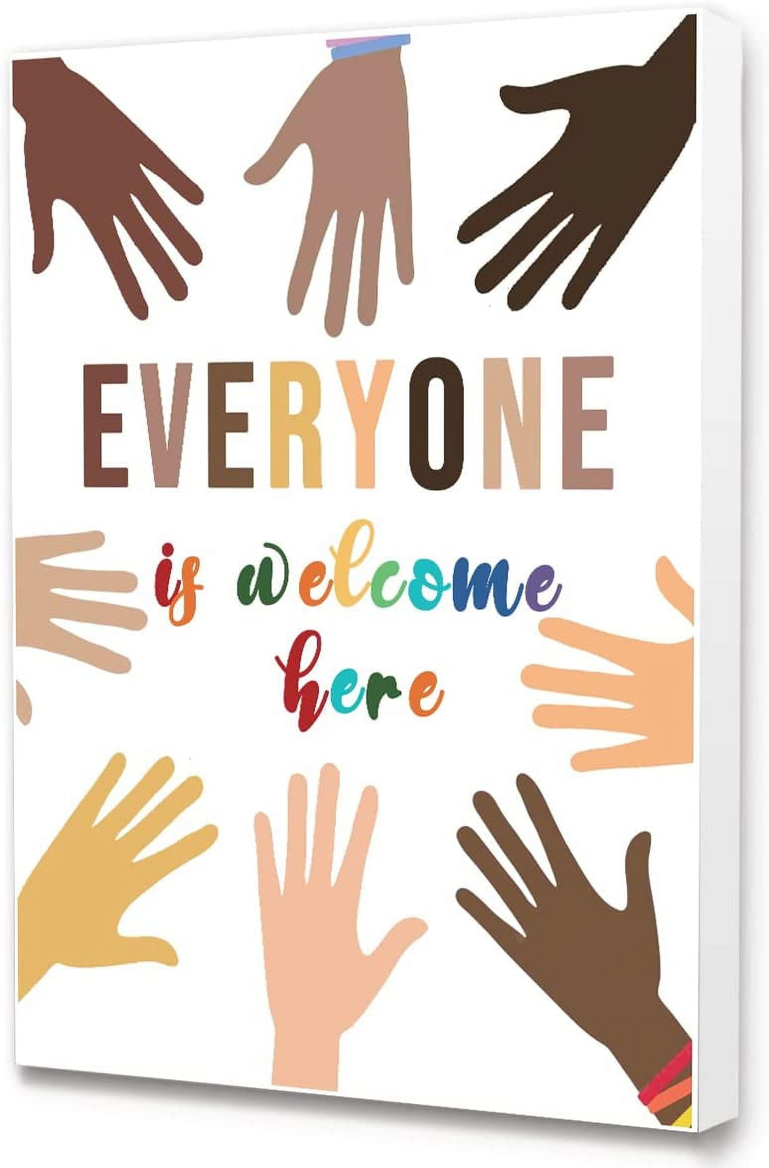 AVOI Every One is Welcome Here Canvas Wall Art,Diversity Equality ...