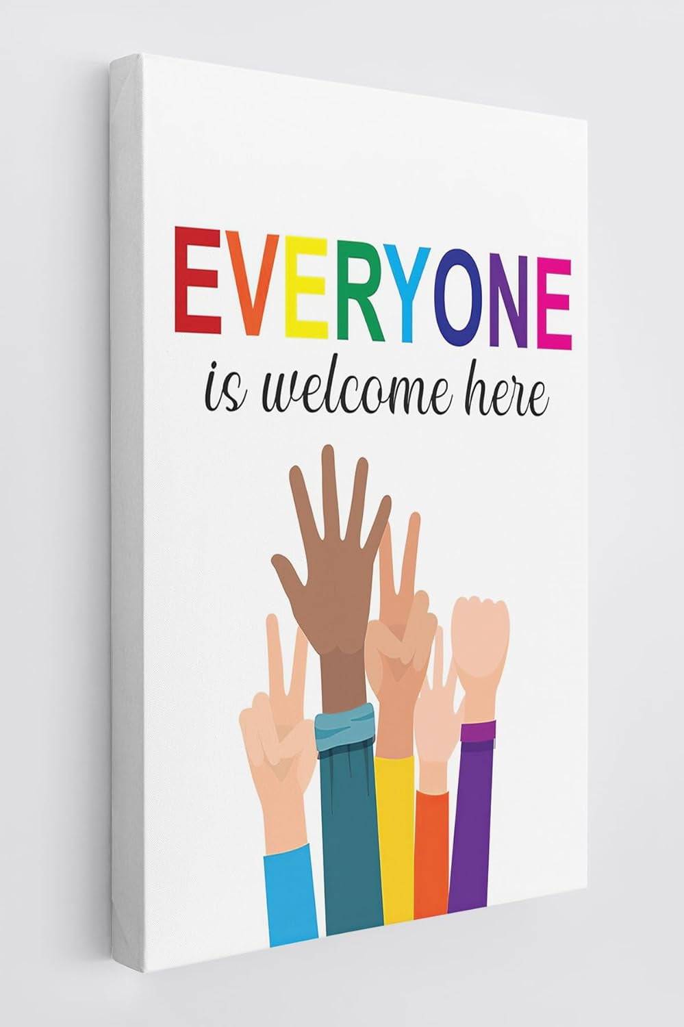 AVOI Everyone is Welcome Here Classroom ASL Canvas Wall Art Diversity ...