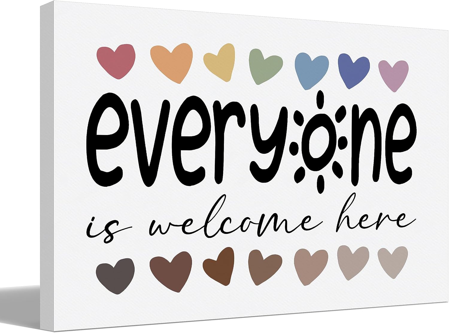AVOI Everyone is Welcome Here Inspirational Diversity Canvas Wall Art ...