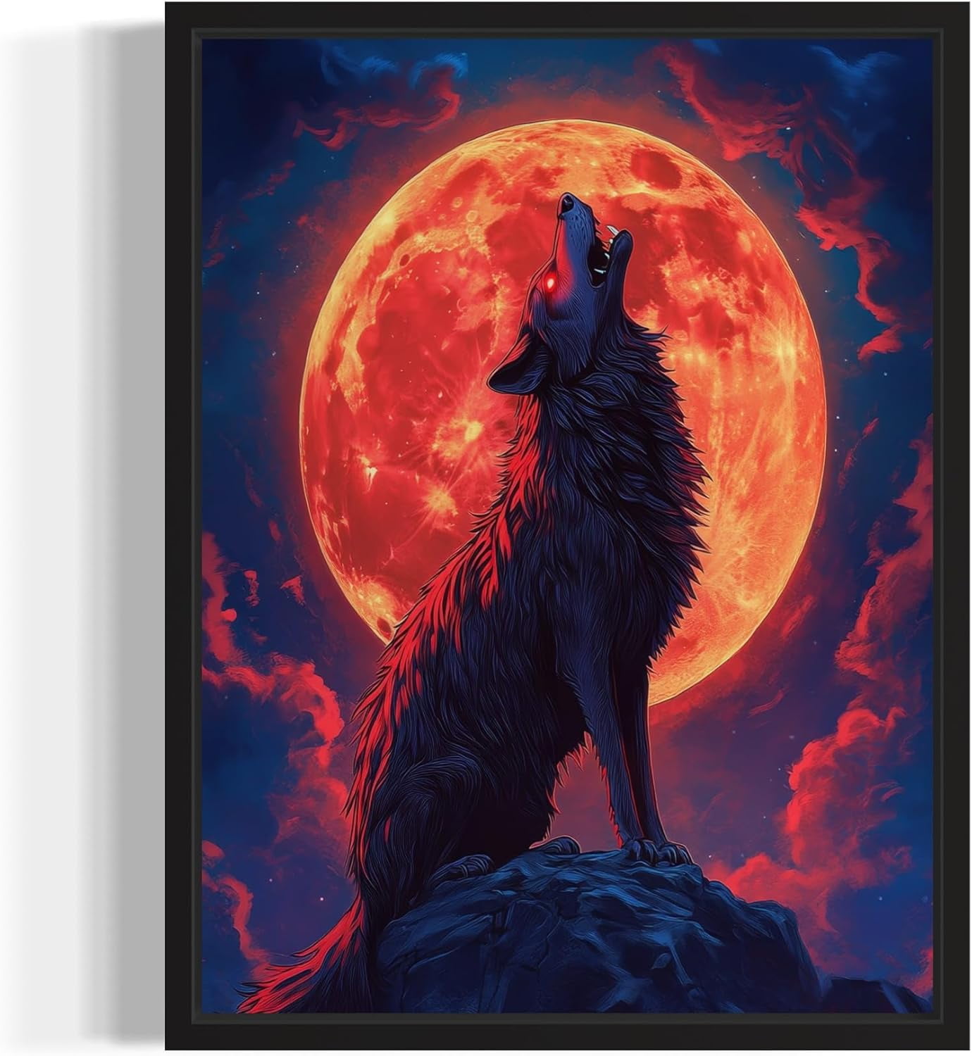 AVOI Evil Howling Wolf Poster Art Print, Halloween Scary Vintage Wall ...