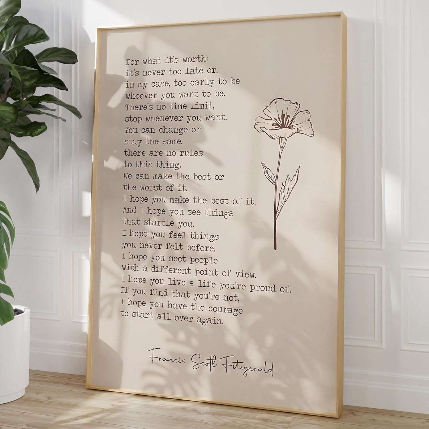 AVOI F. Scott Fitzgerald Poster Christian Canvas Bible Verse Poster ...