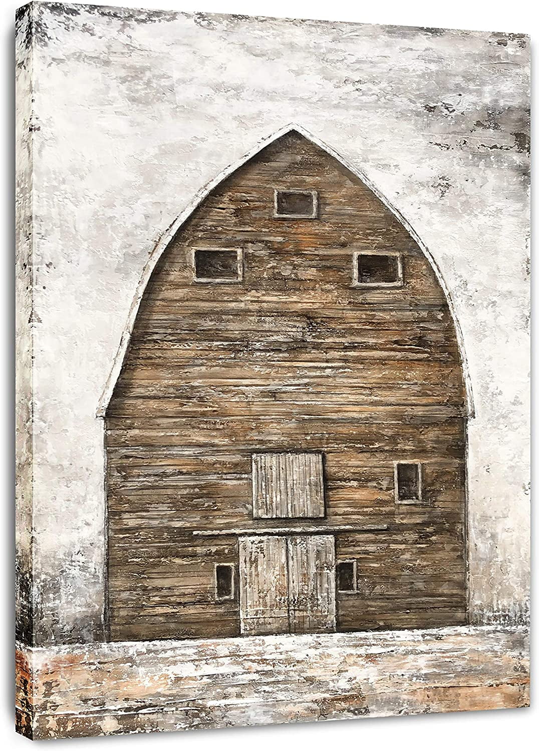 AVOI Famrhouse Wall Art with Textured Old Barn Paintings Modern ...