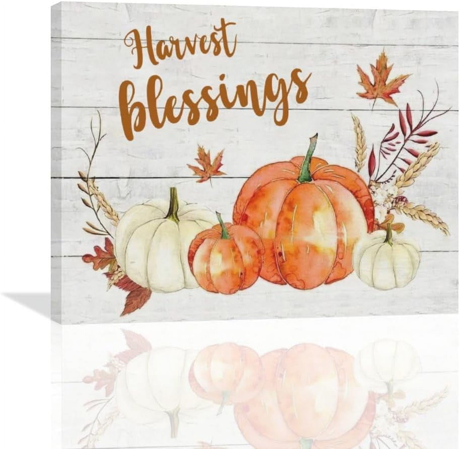 AVOI Farm Pumpkins Kitchen Wall Art Farmhouse Autumn Leaves Pictures ...