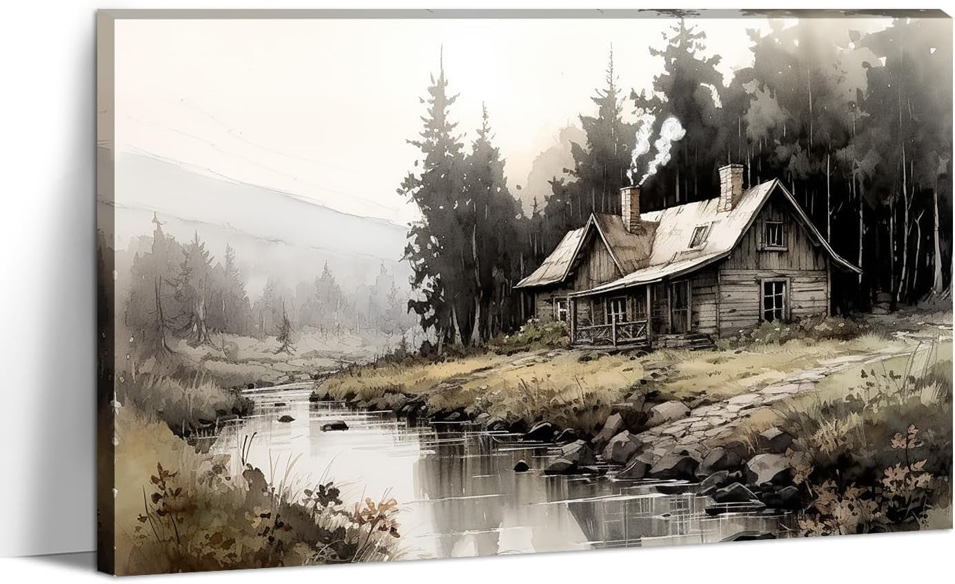 AVOI Farmhouse Canvas Wall Art Country Mountain Cabin Pictures Country ...