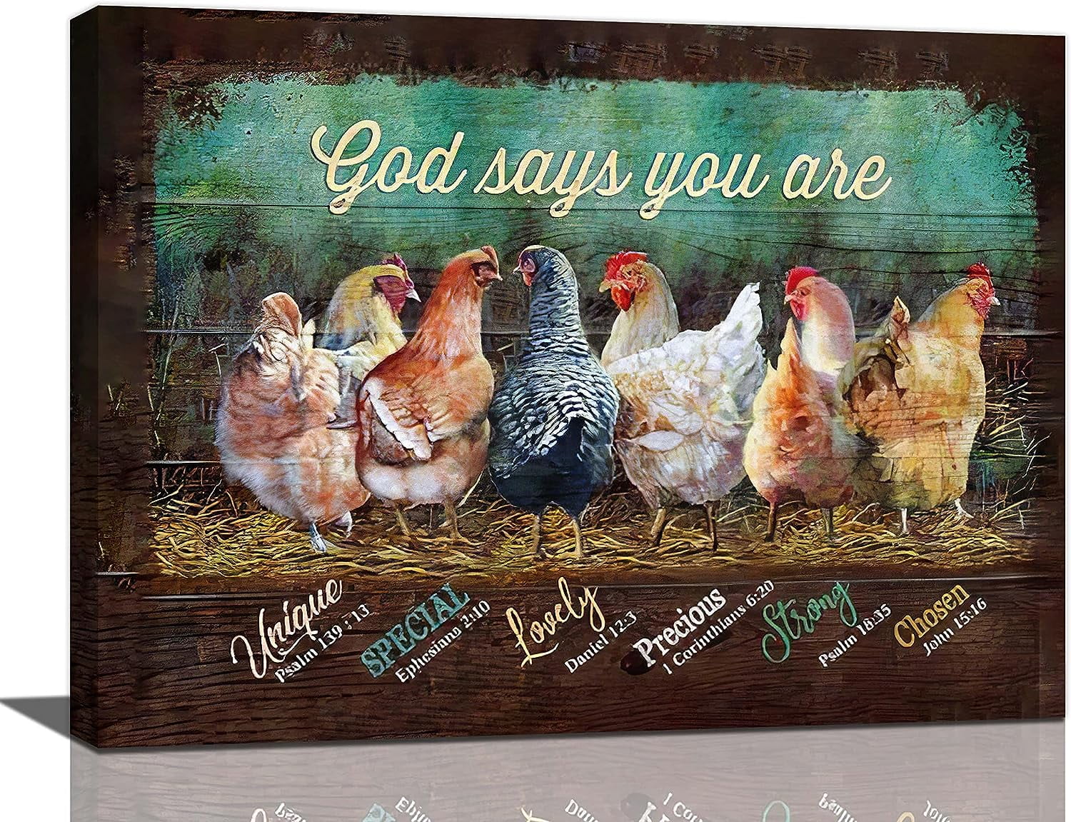AVOI Farmhouse Chicken Wall Art Country Roosters Hen Pictures Rustic ...
