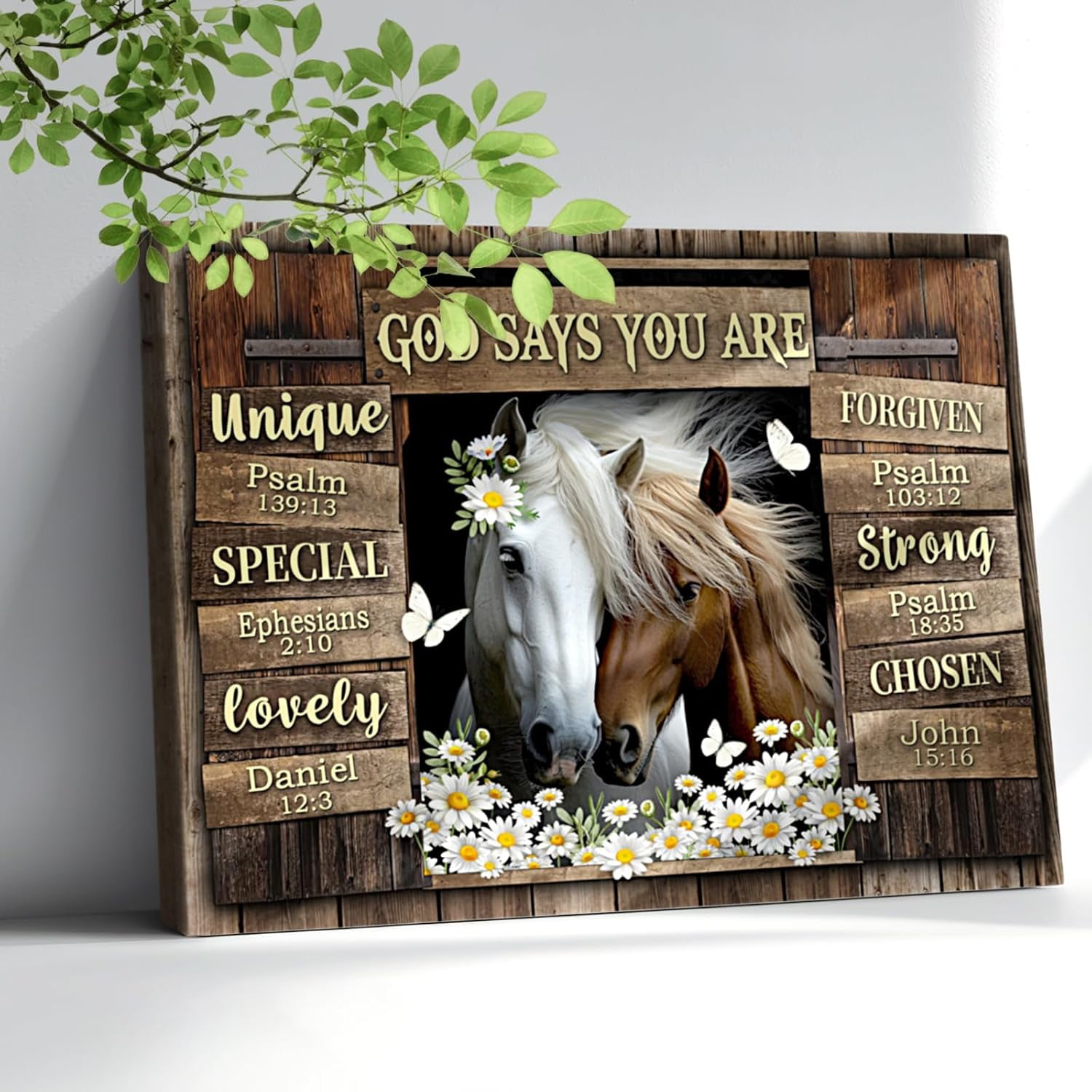 AVOI Farmhouse Christian Wall Art God Says You Are Country Animal Horse ...