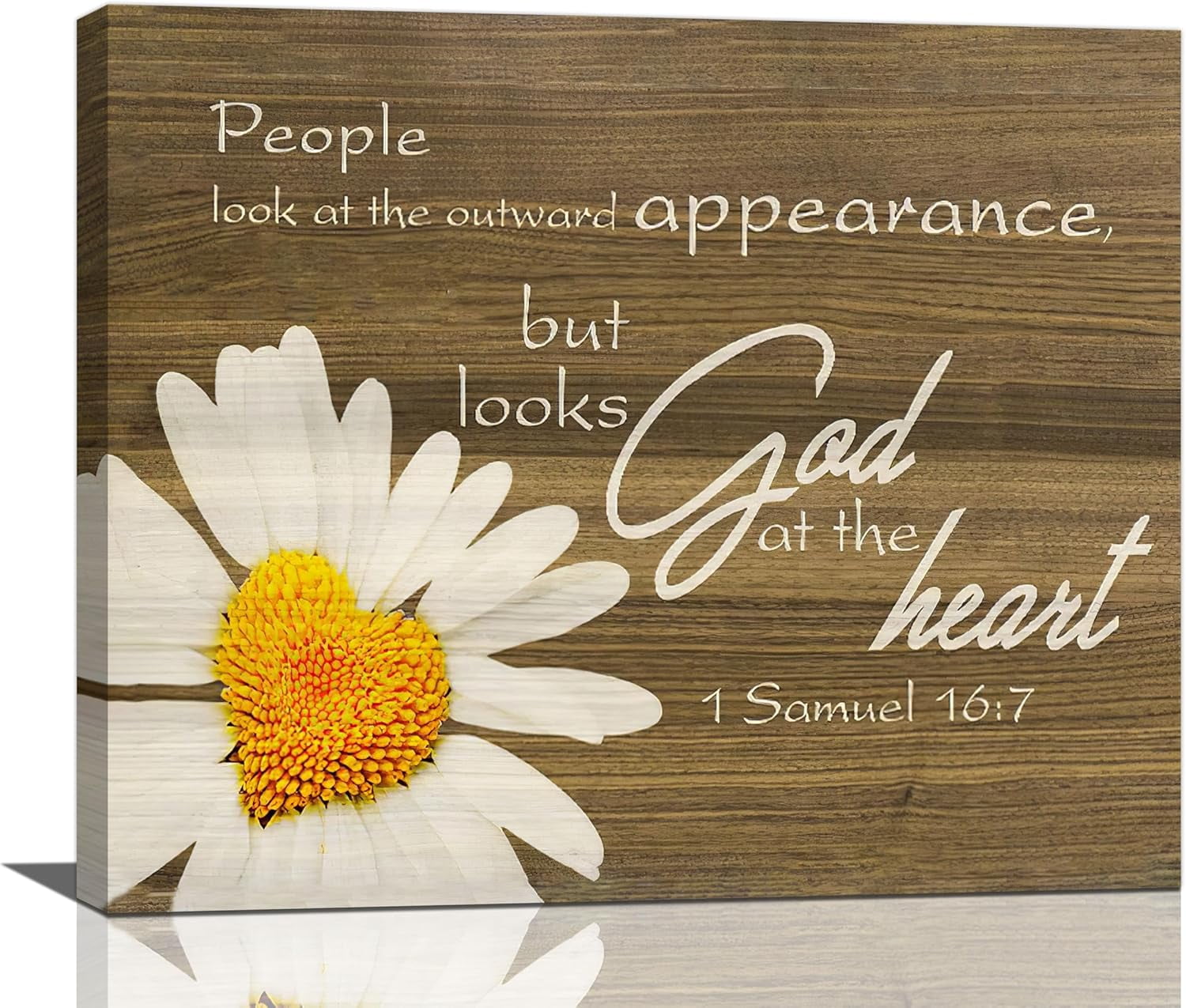 AVOI Farmhouse Daisy Flower Wall Art Christian Rustic White Floral ...