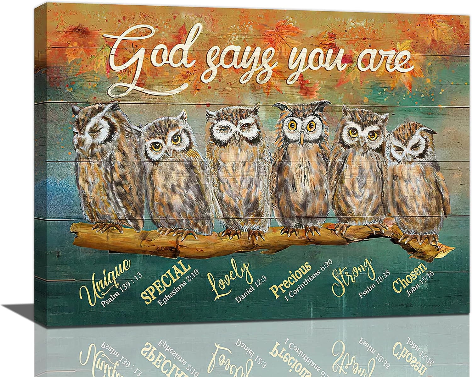 AVOI Farmhouse Funny Owl Decor Wall Art Rustic Owl God Says You are ...