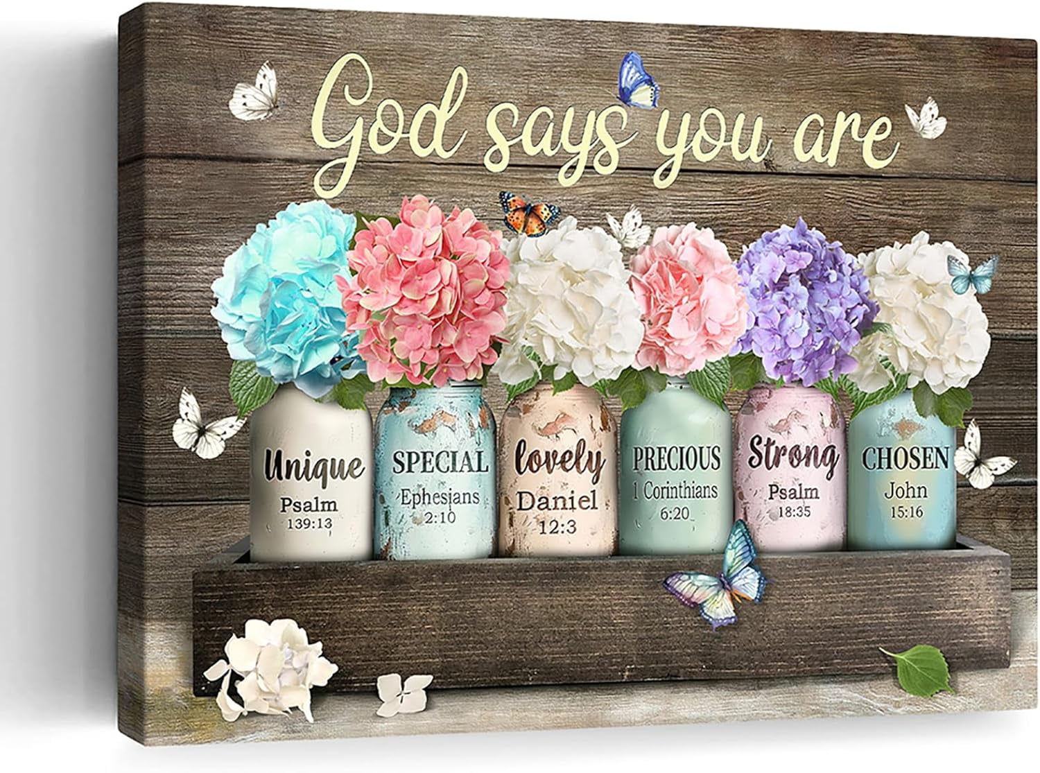 AVOI Farmhouse Inspirational Bible Verse Wall Art God Says You Are ...