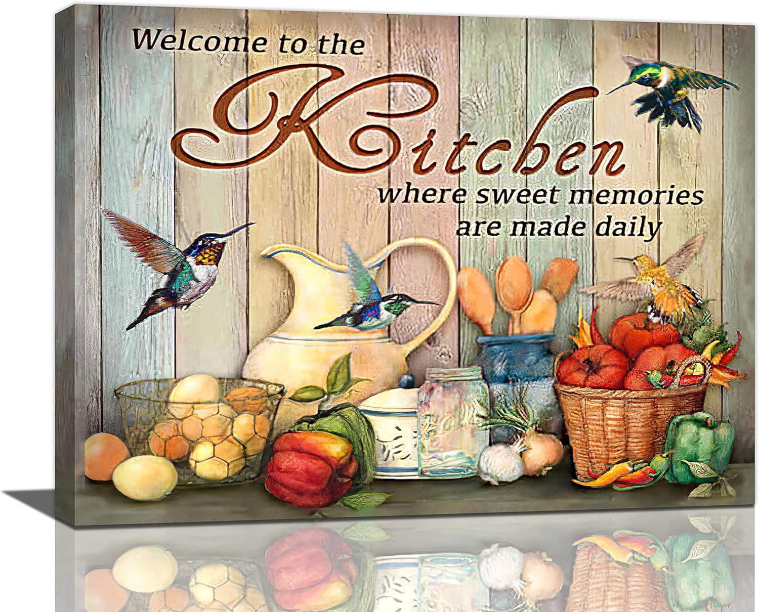 AVOI Farmhouse Kitchen Wall Art Country Pictures Wall Decor Rustic ...