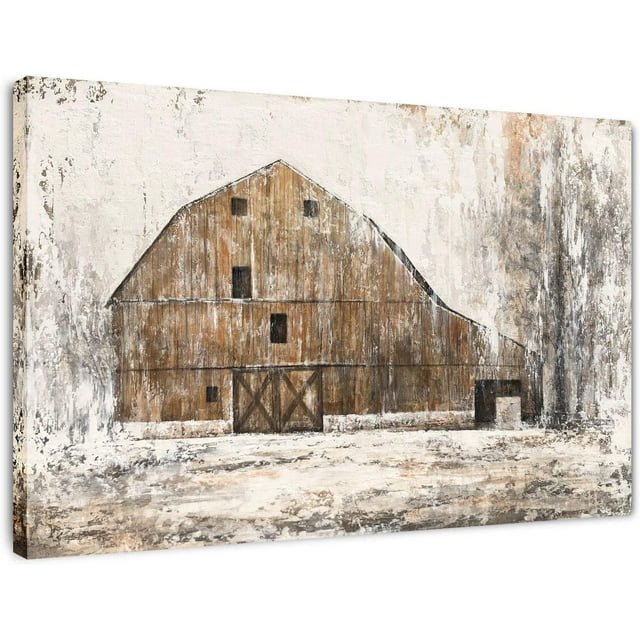 AVOI Farmhouse Rustic Wall Decor Hand Painted Barn Canvas Wall Art ...
