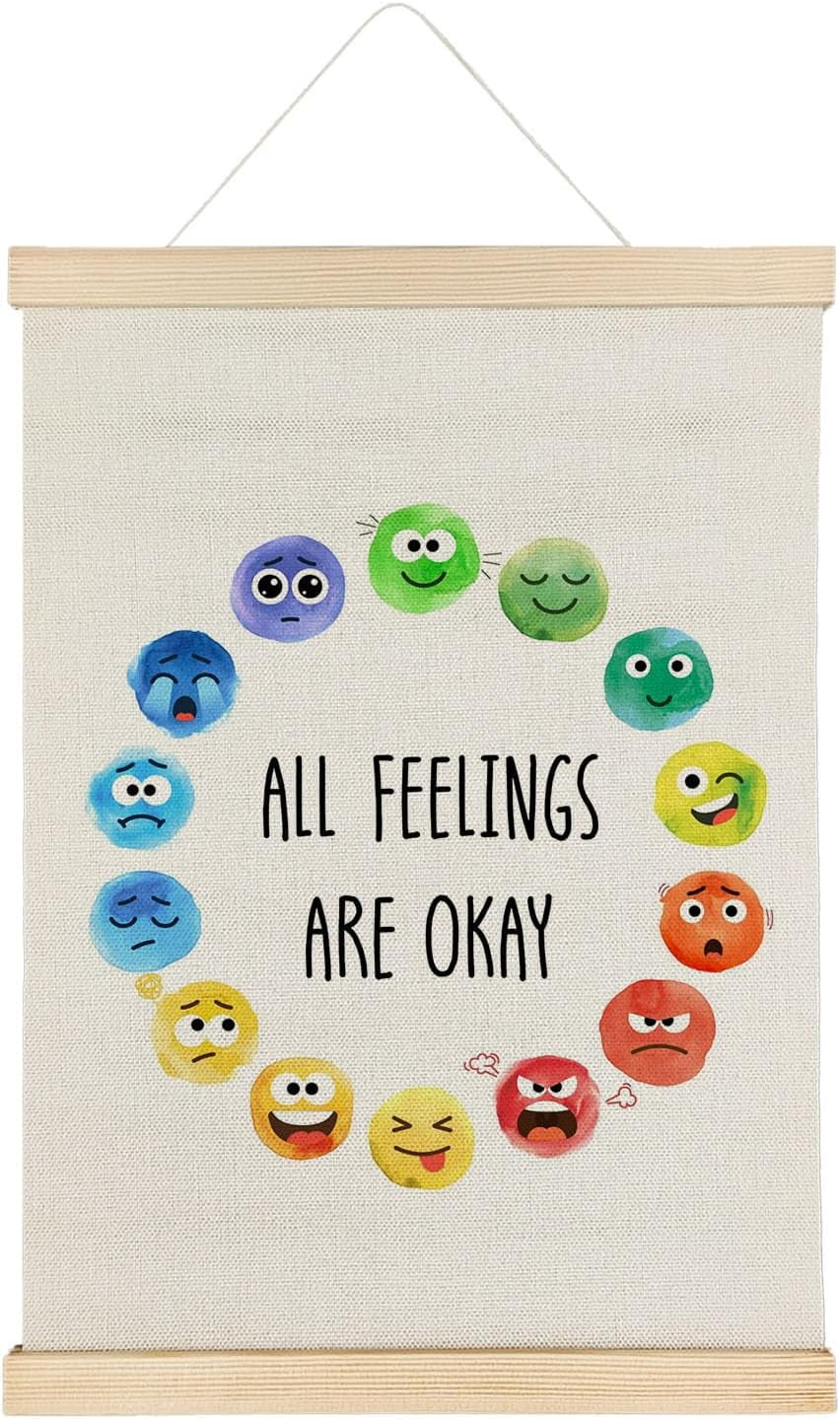 AVOI Feeling Wheel Posters,Kids Playroom Wall Decor,All Feelings Are ...