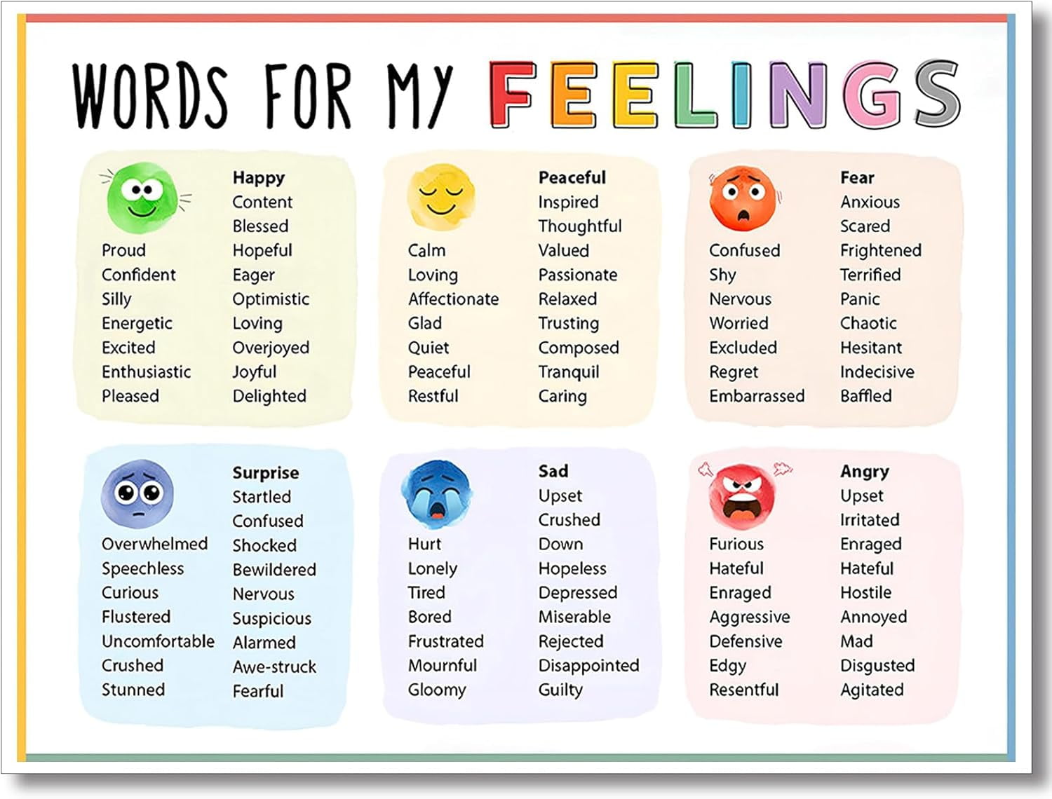AVOI Feelings Chart for Kids Mental Health Posters Words for My ... AVOI Feelings Chart for Kids Mental Health Posters Words for My ...