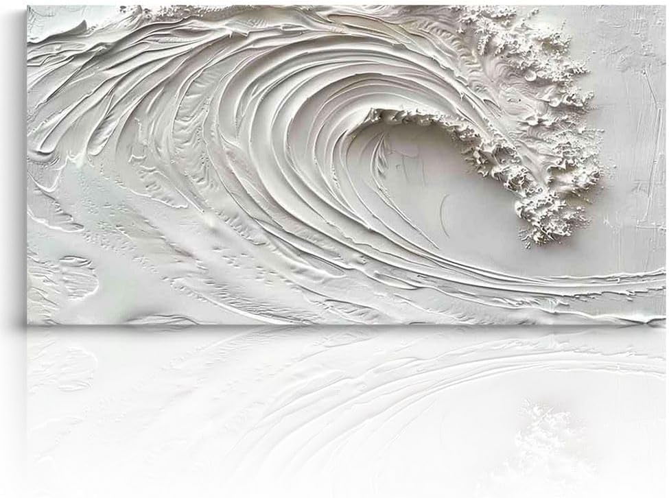 AVOI Fhen art Hand Painted 3D Ocean Waves Abstract Canvas Art, Abstract ...