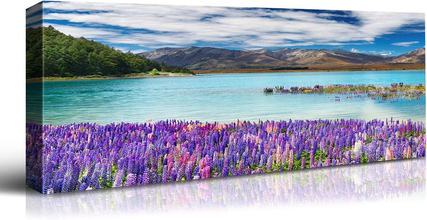 AVOI Fields Landscape Wall Art Painting, Modern Plants and Flowers ...