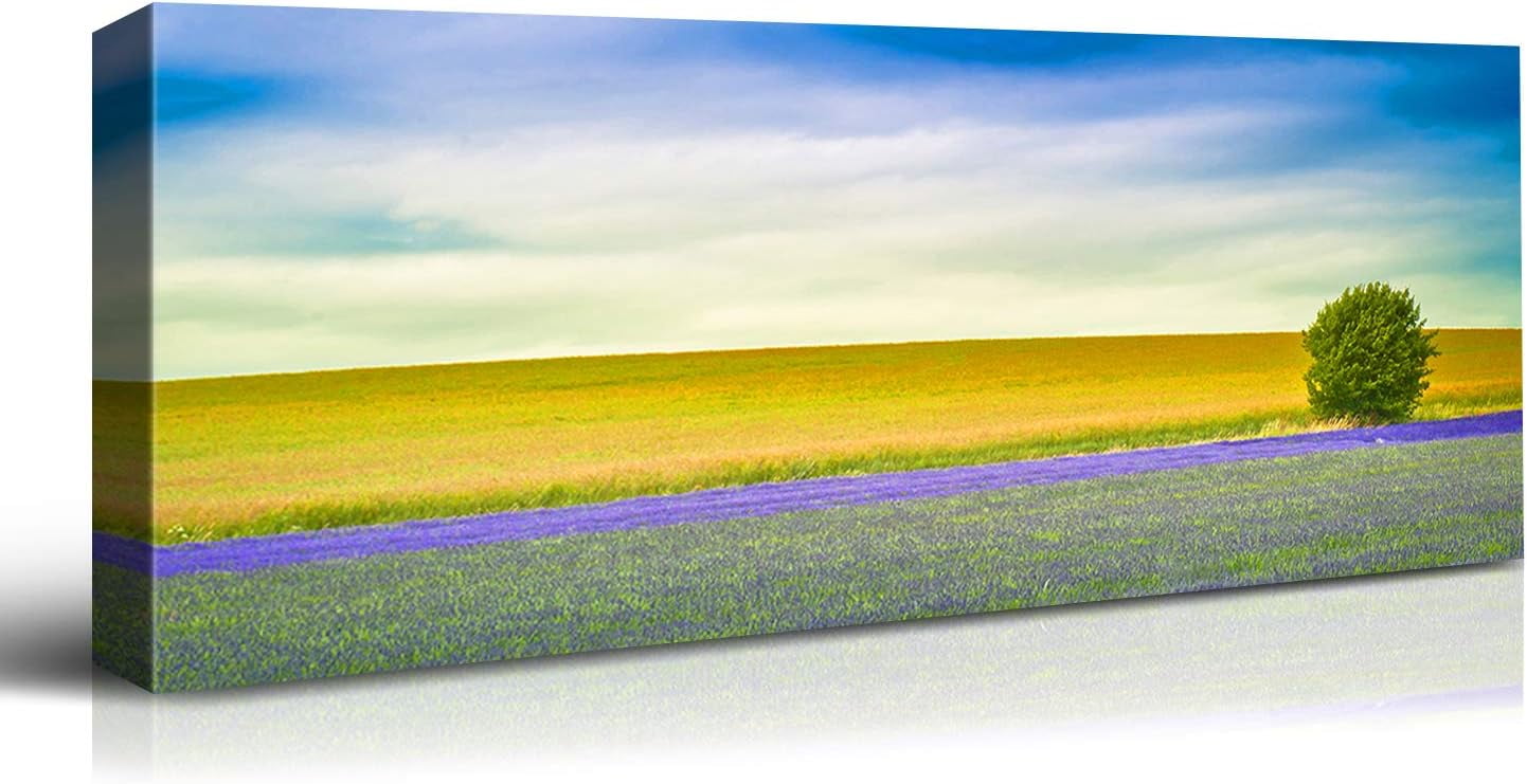 AVOI Fields Landscape Wall Art Painting, Modern Plants and Flowers ...