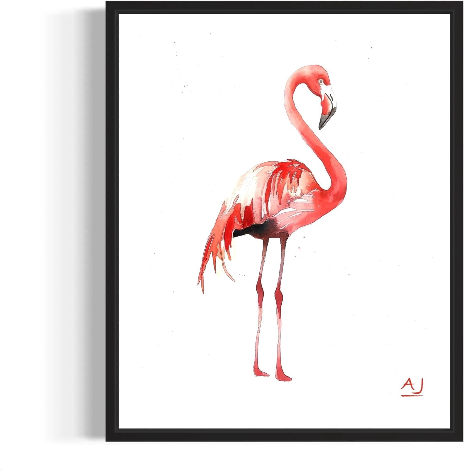 AVOI Flamingo Art Print Poster, Bird Watercolor Painting, Nature Animal ...