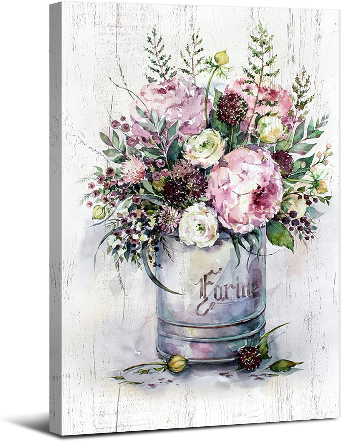 AVOI Flower Pictures Kitchen Wall Art Rustic Floral Bathroom Wall Decor ...