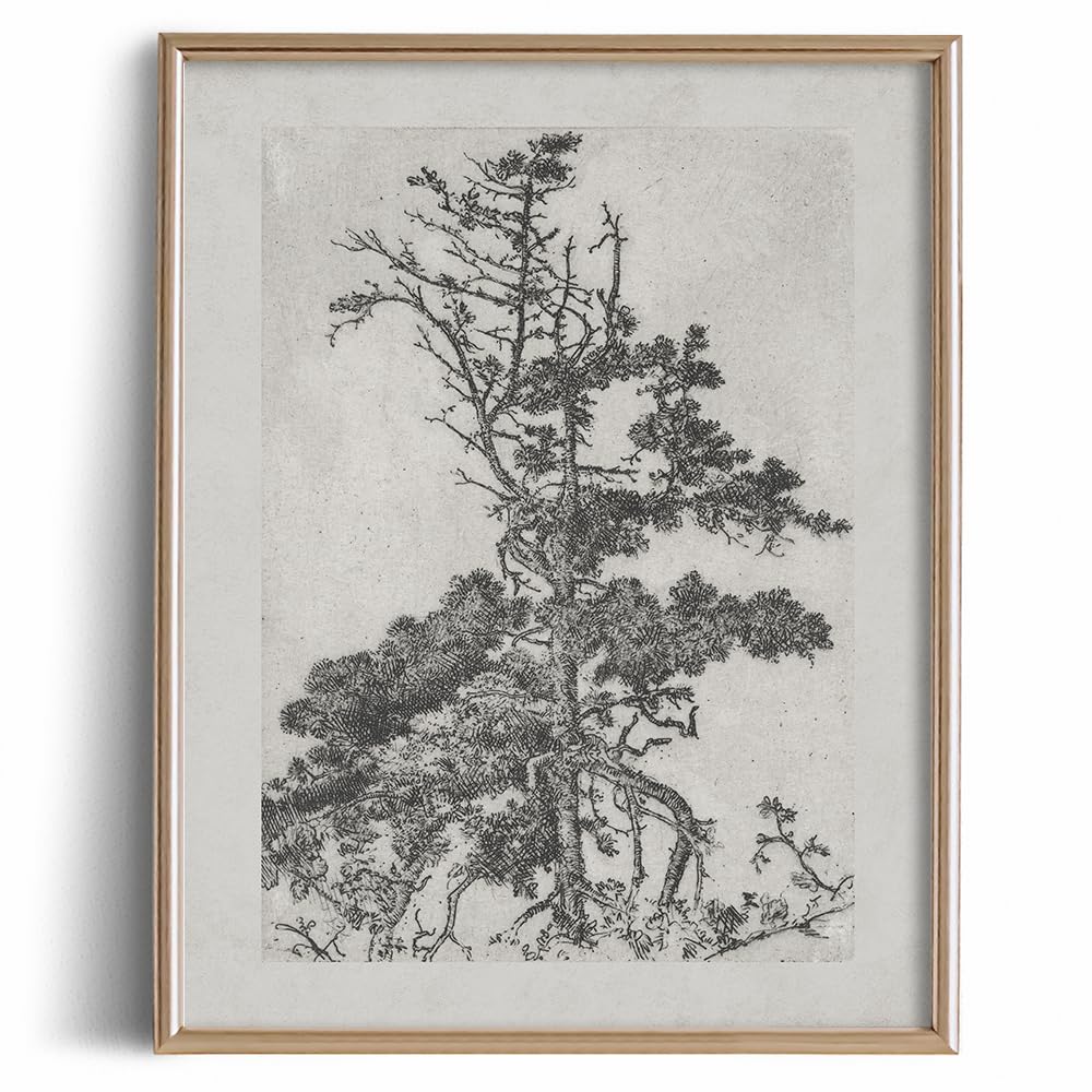 AVOI Forest Landscape Mountain Drawing Print Poster - Nature Trees ...