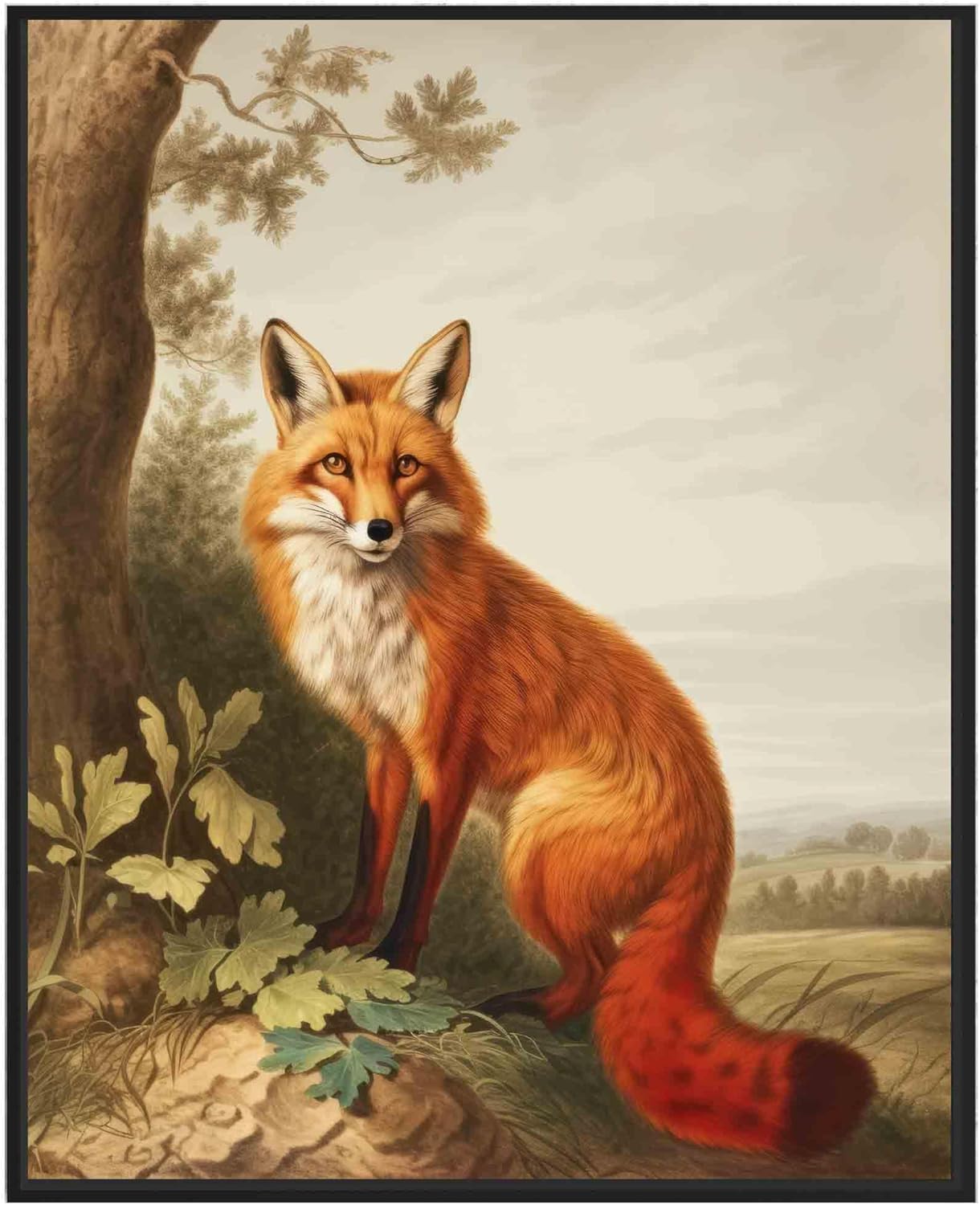 AVOI Fox Vintage Poster Art Print Retro Vintage Animal Wall Art Poster ...