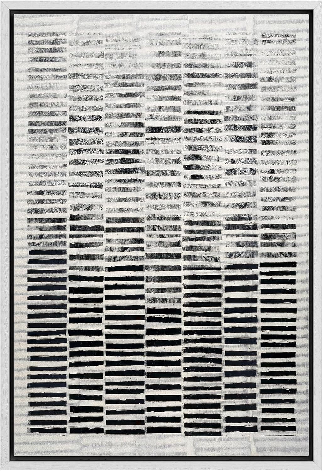 AVOI Framed Canvas Print Wall Art Black White Distressed Geometric ...