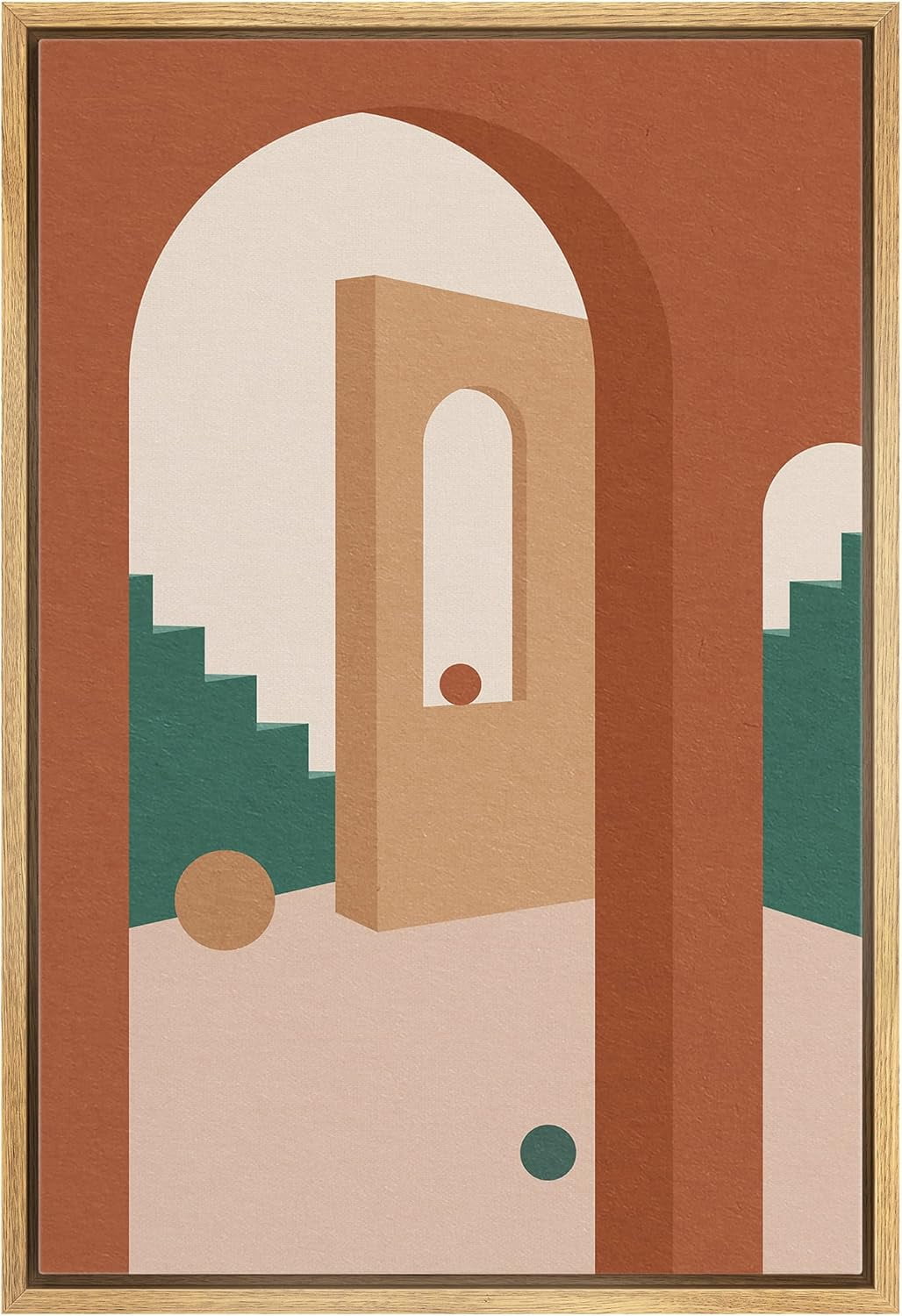 AVOI Framed Canvas Print Wall Art Geometric Mid-Century Arch House ...