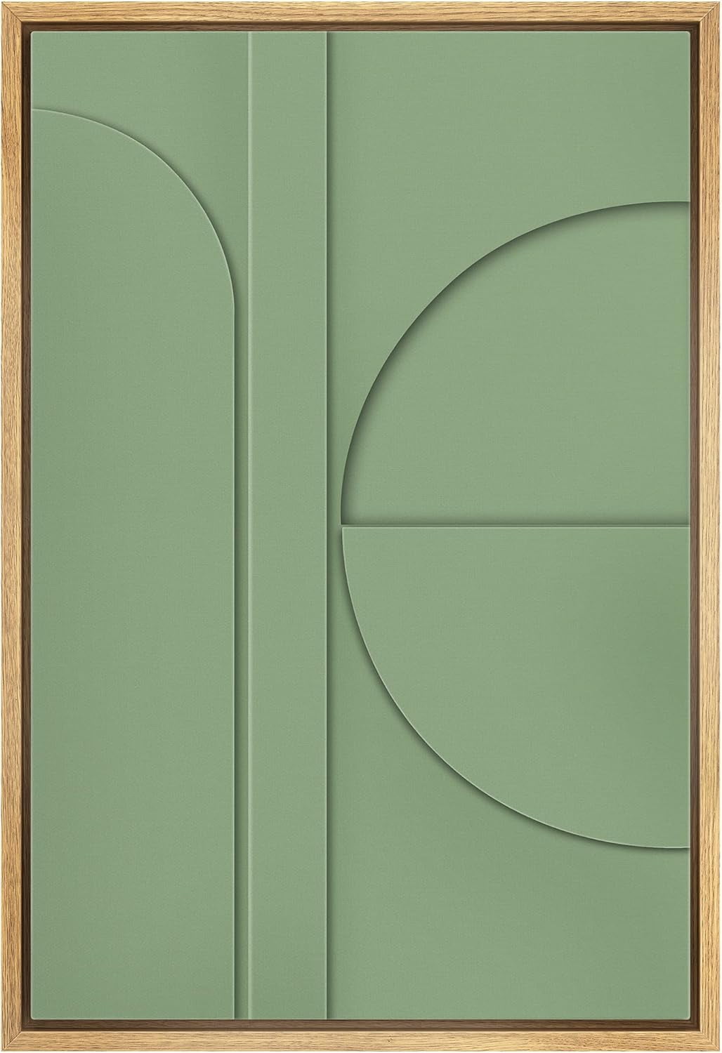 AVOI Framed Canvas Print Wall Art Green Geometric Mid-Century Polygon ...