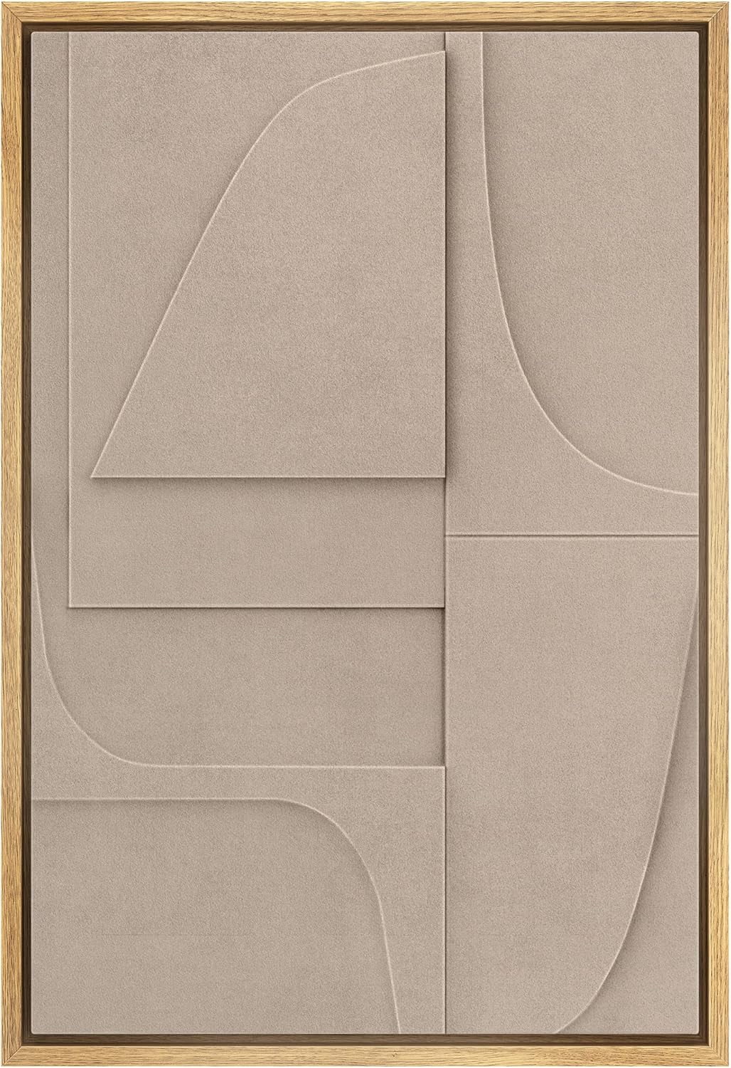 AVOI Framed Canvas Print Wall Art Mid-Century Brown Geometric Polygon ...