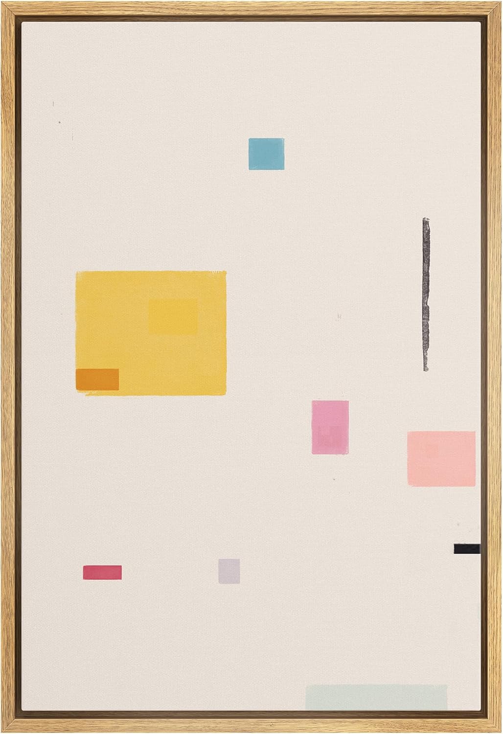 AVOI Framed Canvas Print Wall Art Mid-Century Modern Pastel Color Block ...