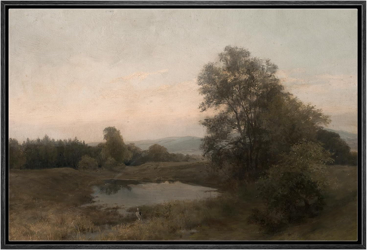 AVOI Framed Canvas Print Wall Art Vintage Landscape with Clouds Classic ...