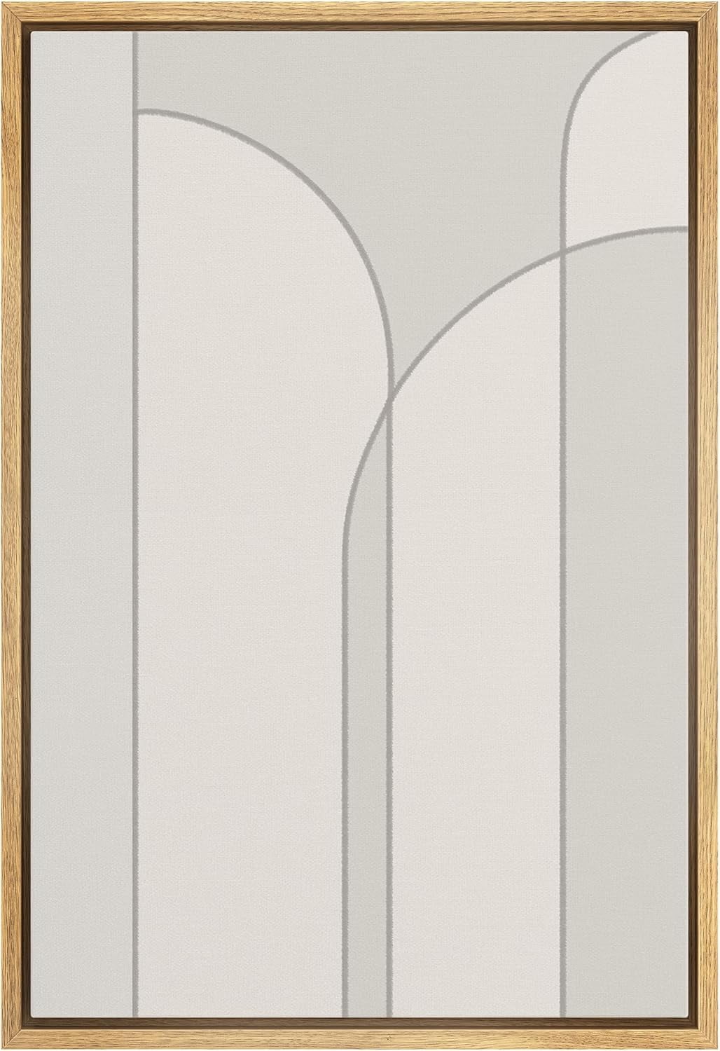 AVOI Framed Canvas Print Wall Art White Polygon Geometric Mid-Century ...
