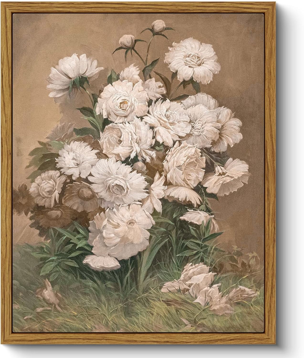 AVOI Framed Canvas Wall Art Decor, 8x10inch, Farmhouse Peonies Flower ...