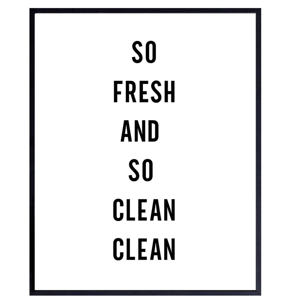 AVOI So Fresh and So Clean Clean Wall Art - Bathroom Wall Decor ...