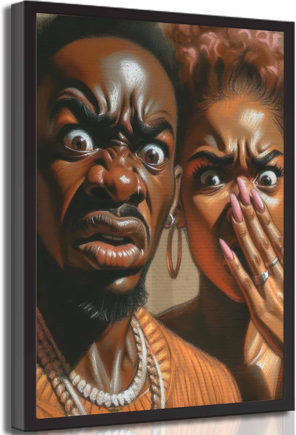 AVOI Funny African American Bathroom Canvas Wall Art Humor Afrocentric ...