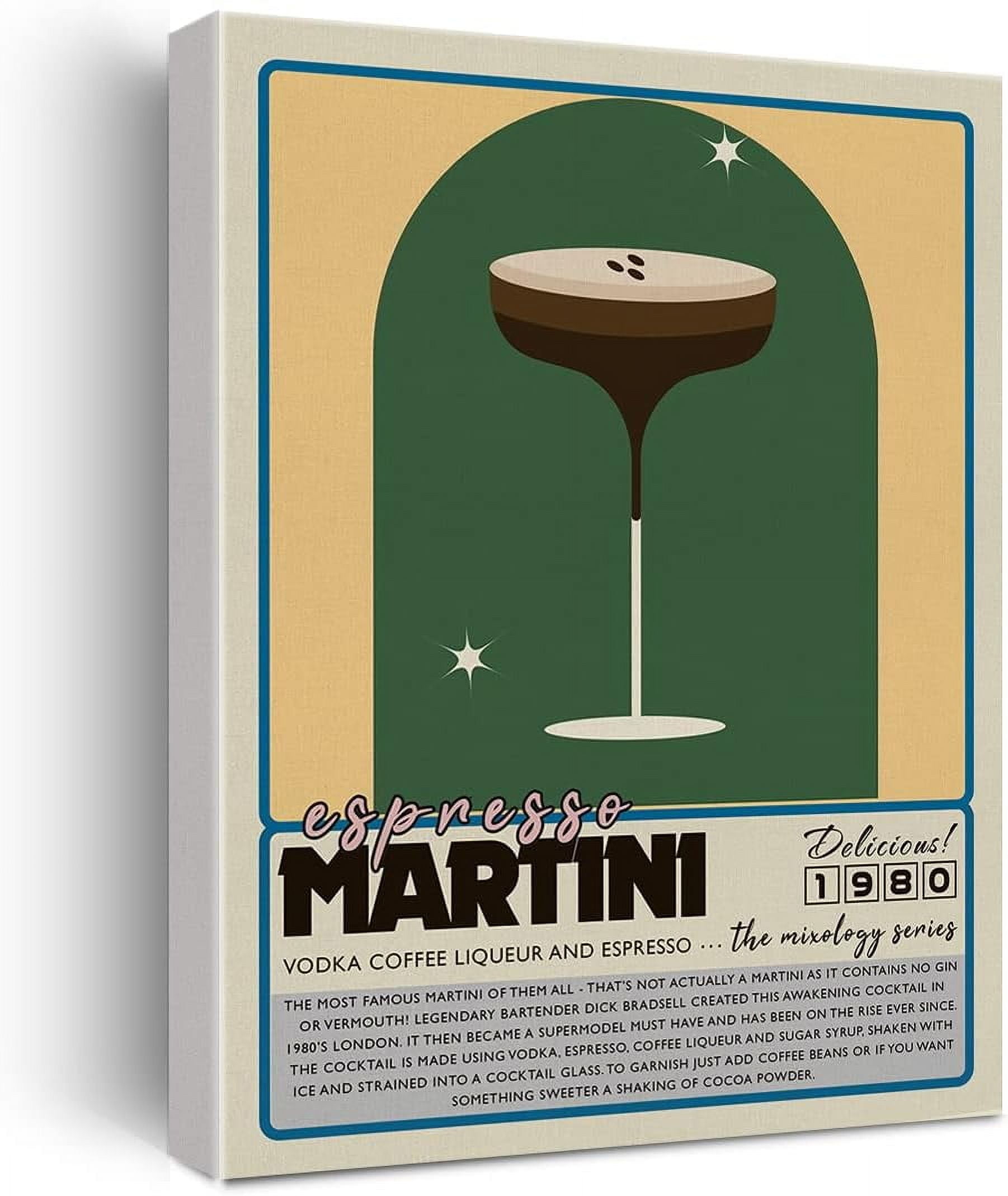 AVOI Funny Cocktail Canvas Print Decor Martini Espresso Art Wall ...
