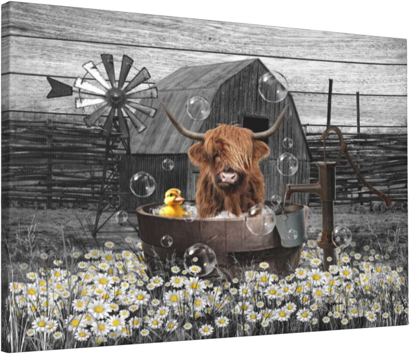 ASPORIC Breeds of Cattle Poster Animal Canvas Farmhouse Highland Cow ...