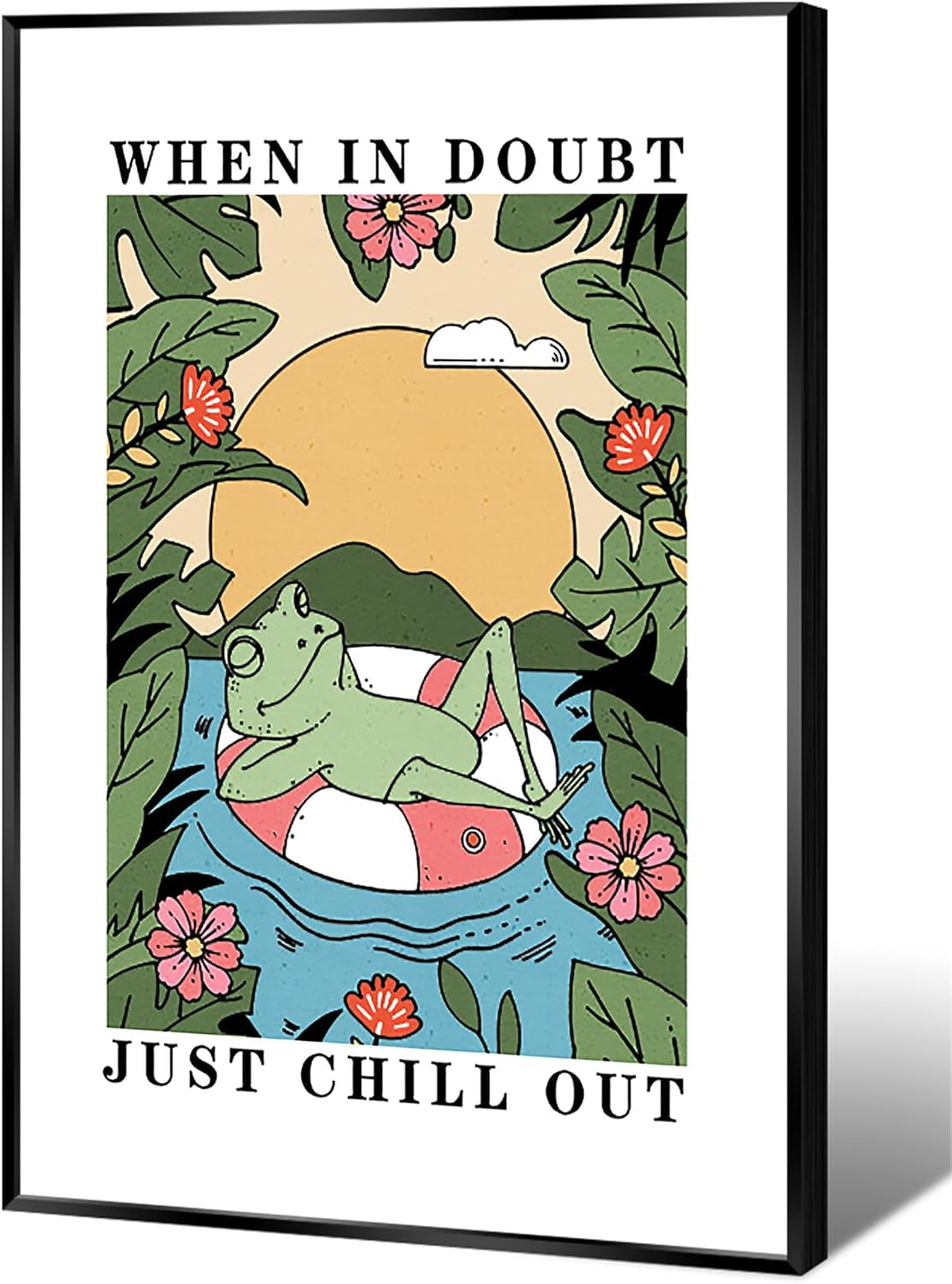 AVOI Funny Frog Canvas Wall Art When In Doubt Just Chill Out Poster ...