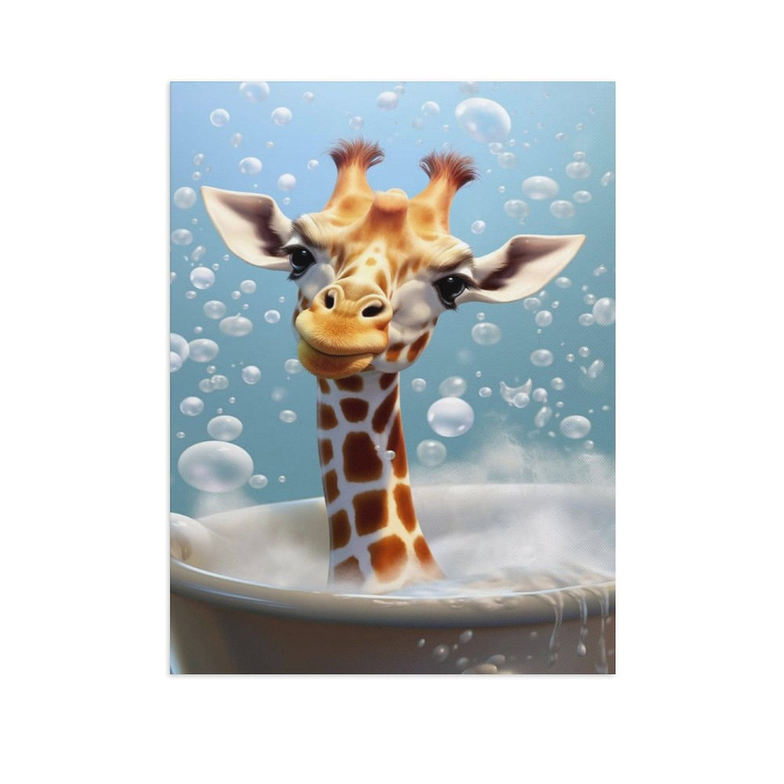 AVOI Funny Giraffe Bathroom Wall Art, Modern Funny Giraffe Canvas ...