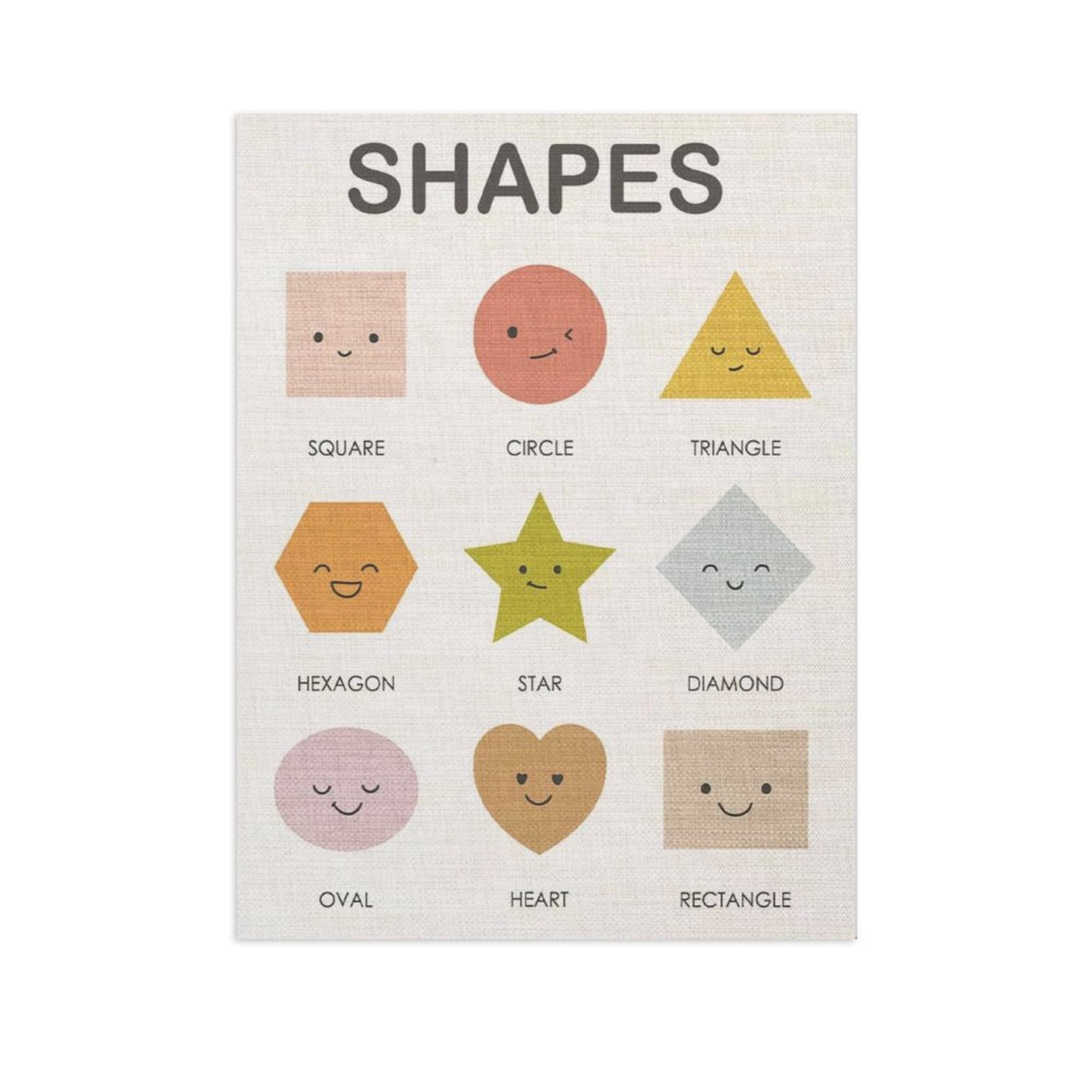 AVOI Funny Shapes Poster, Colorful Classroom Decor, Shapes Learning ...