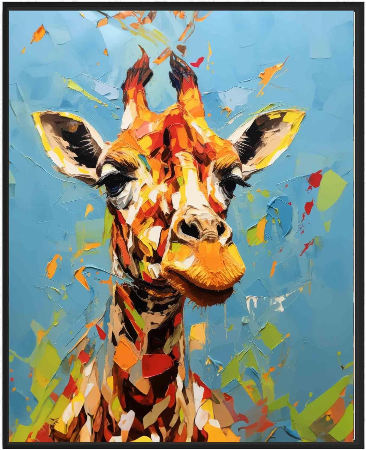 AVOI Giraffe Art Print, Animal Painting Wall Art Abstract Artwork ...